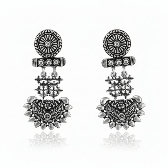 White Stone Studded Rajwada Style Statement Danglers – StylishKudi